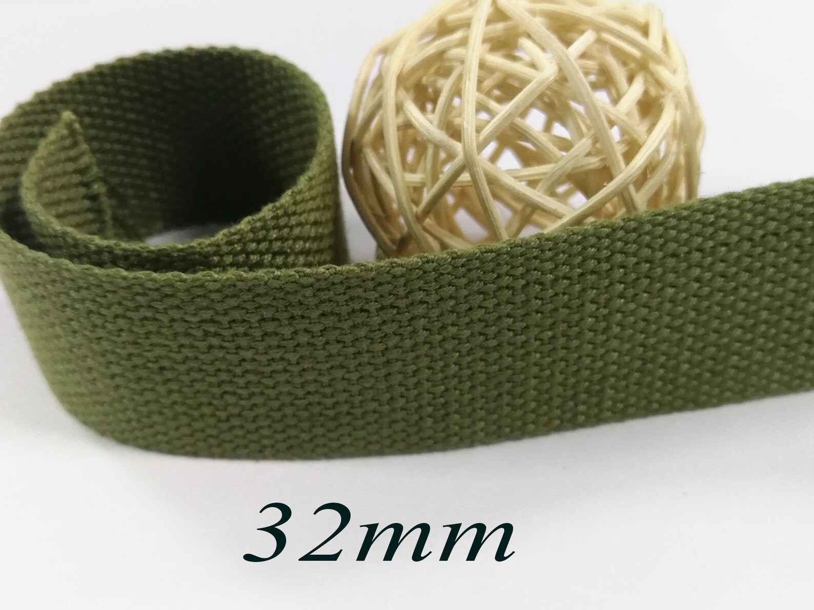 Solid Green Color Cotton Soft Webbing Belt,webbing Keychain Polyester ...