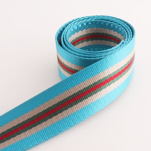 38mm Patterned Webbing,blue/red Webbing,purse Strap,patterned Nylon ...