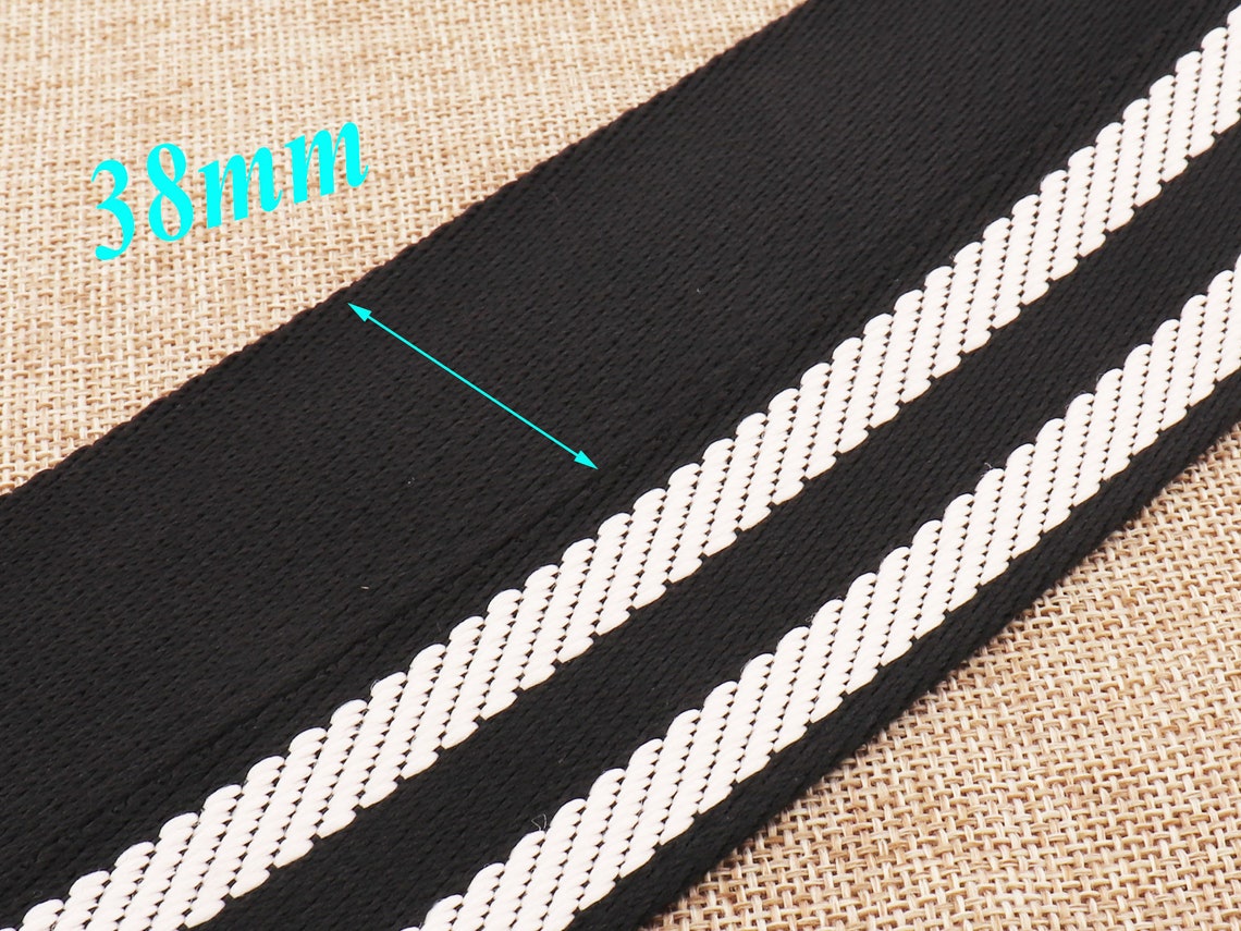 38mm Jacquard Webbingblack White Webbingcotton Webbing Bag - Etsy