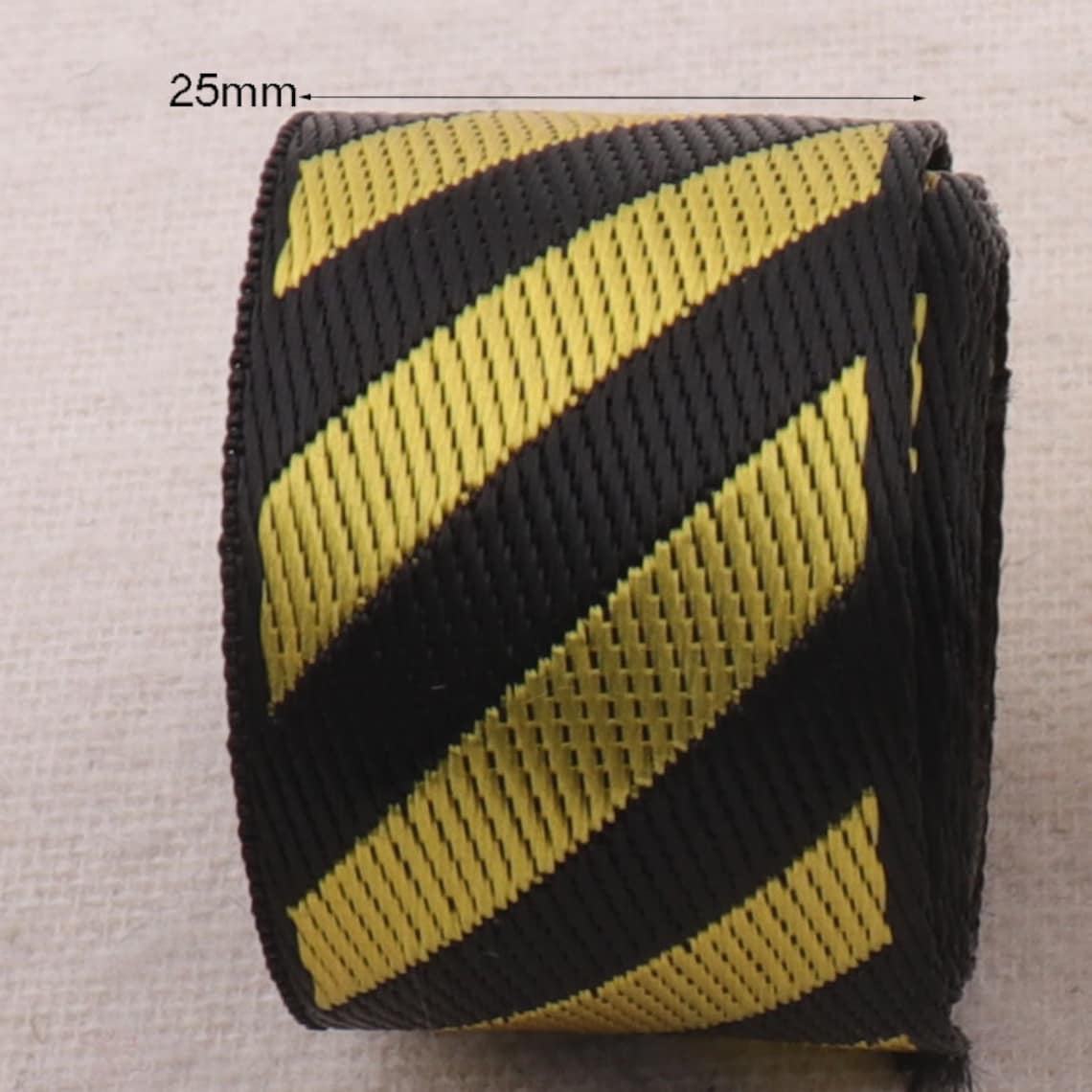 Nylon Webbing-1"(25mm),yellow Black Soft Striped Nylon Webbing Ribbon ...