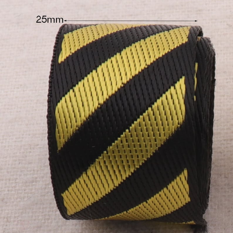 Nylon Webbing-1"(25mm),yellow Black Soft Striped Nylon Webbing Ribbon ...