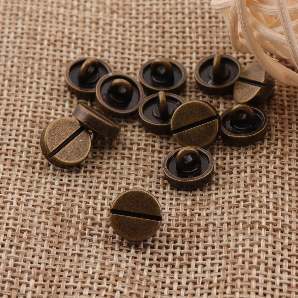 10 Metal Buttons 3/8"(9mm)antique Bronze Shank Vintage Buttons ,coat ...