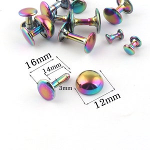 20-100SETS 5-12MM Rainbow Double Cap Rivets,studs Leather Craft Rivet ...