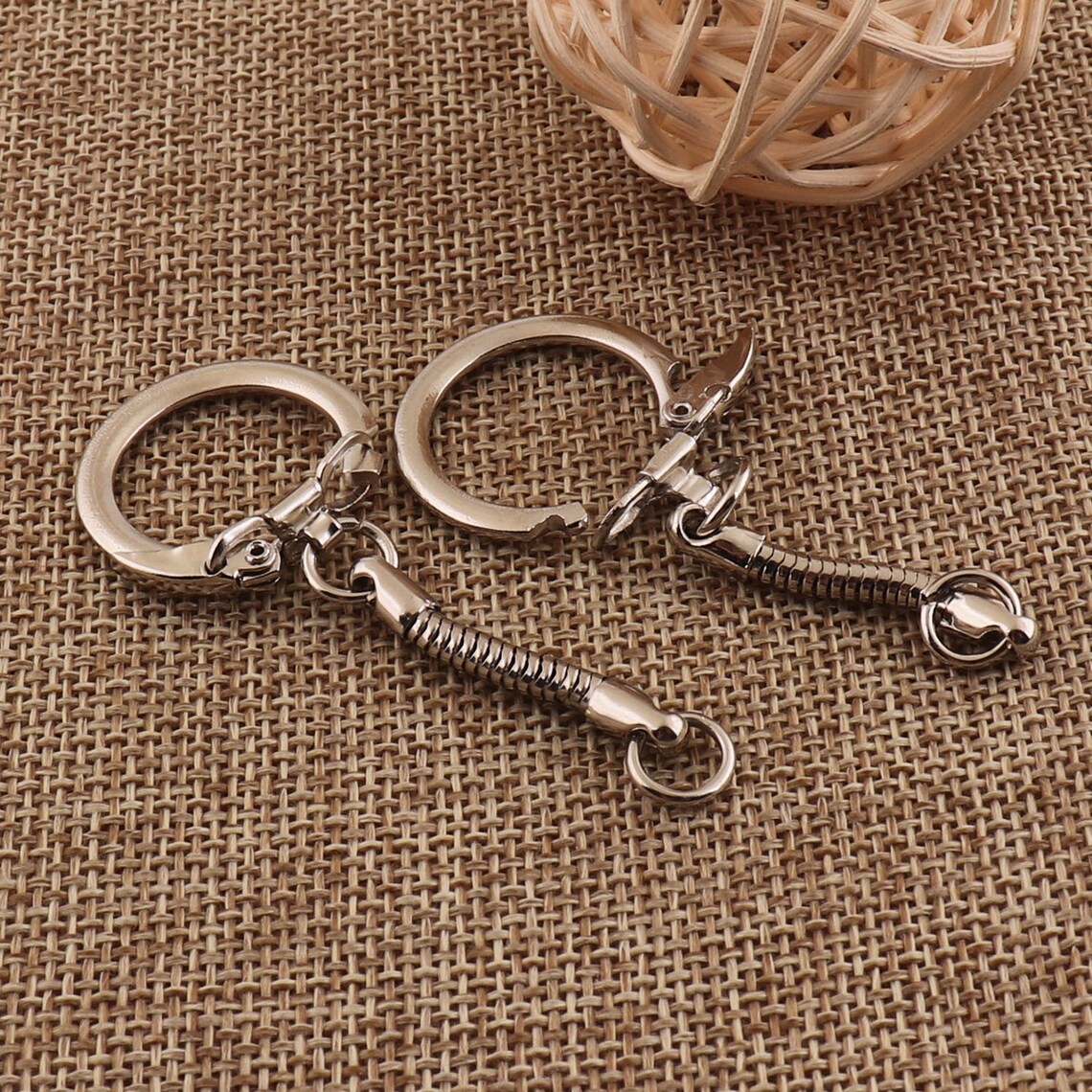 20 Pcs Metal Silver Key Chain O-ringsparrot Hook Key Chains - Etsy