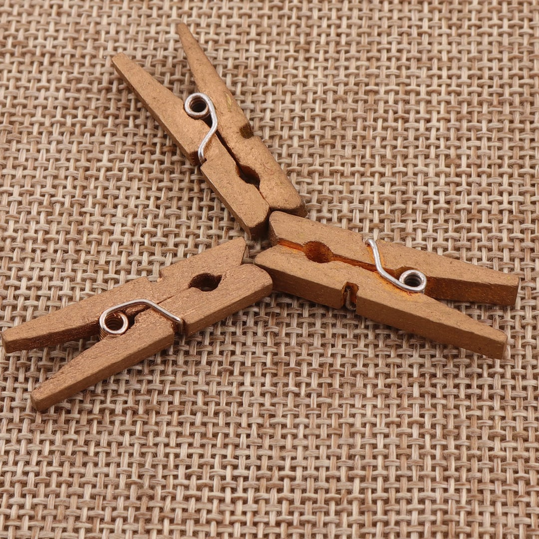 10-50pcs Small Wood Clips,1 1/4"(30mm),natural Wood Cloth Clip Craft ...