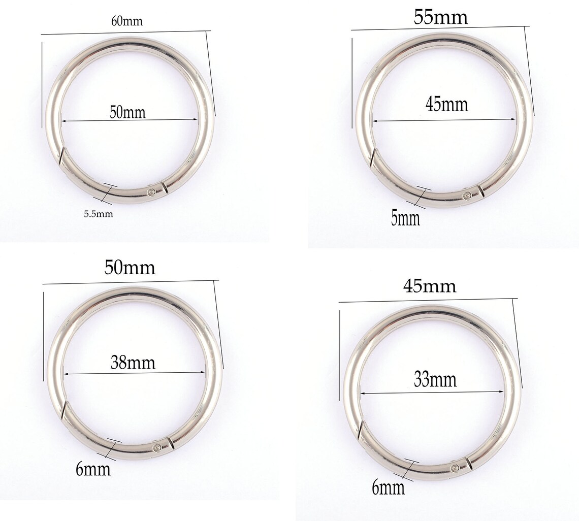 Silver Spring Gate Ring Metal Spring O Rings Clasps Purse O Ring Push ...