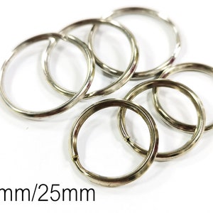 50 Pcs Split Jump Rings 20mm 25mm Silver Round Horn Key Ring Keychain ...