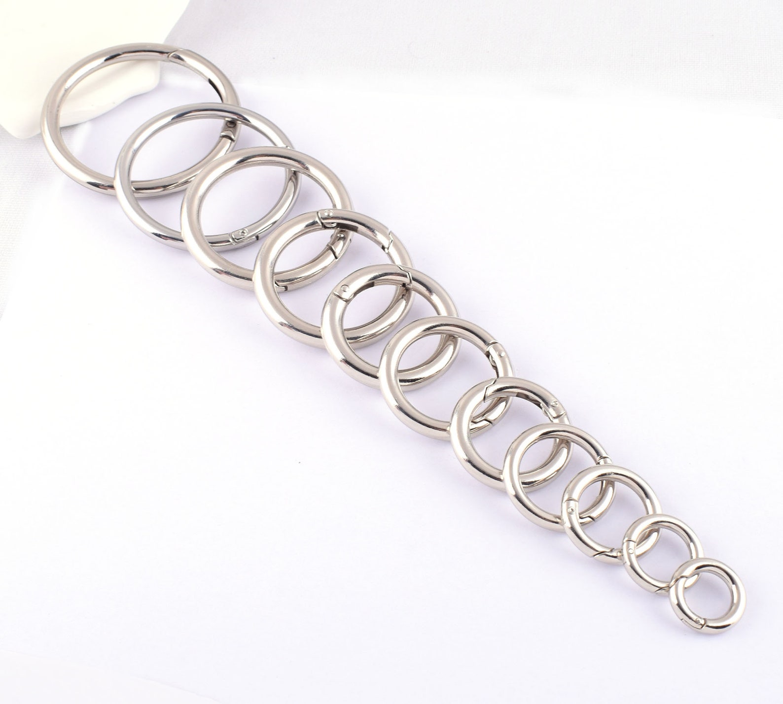 Silver Spring Gate Ring Metal Spring O Rings Clasps Purse O Ring Push ...