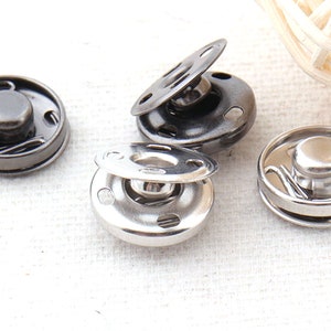 Silver/Gunmetal Snap Buttons Snap Jewelry 10 Sets Rapid Button | Etsy