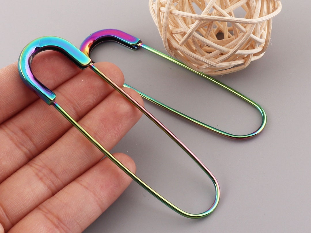 6 PCS Metal Rainbow Safety Pins,craft Safety Pin Brooch Stitch Markers ...