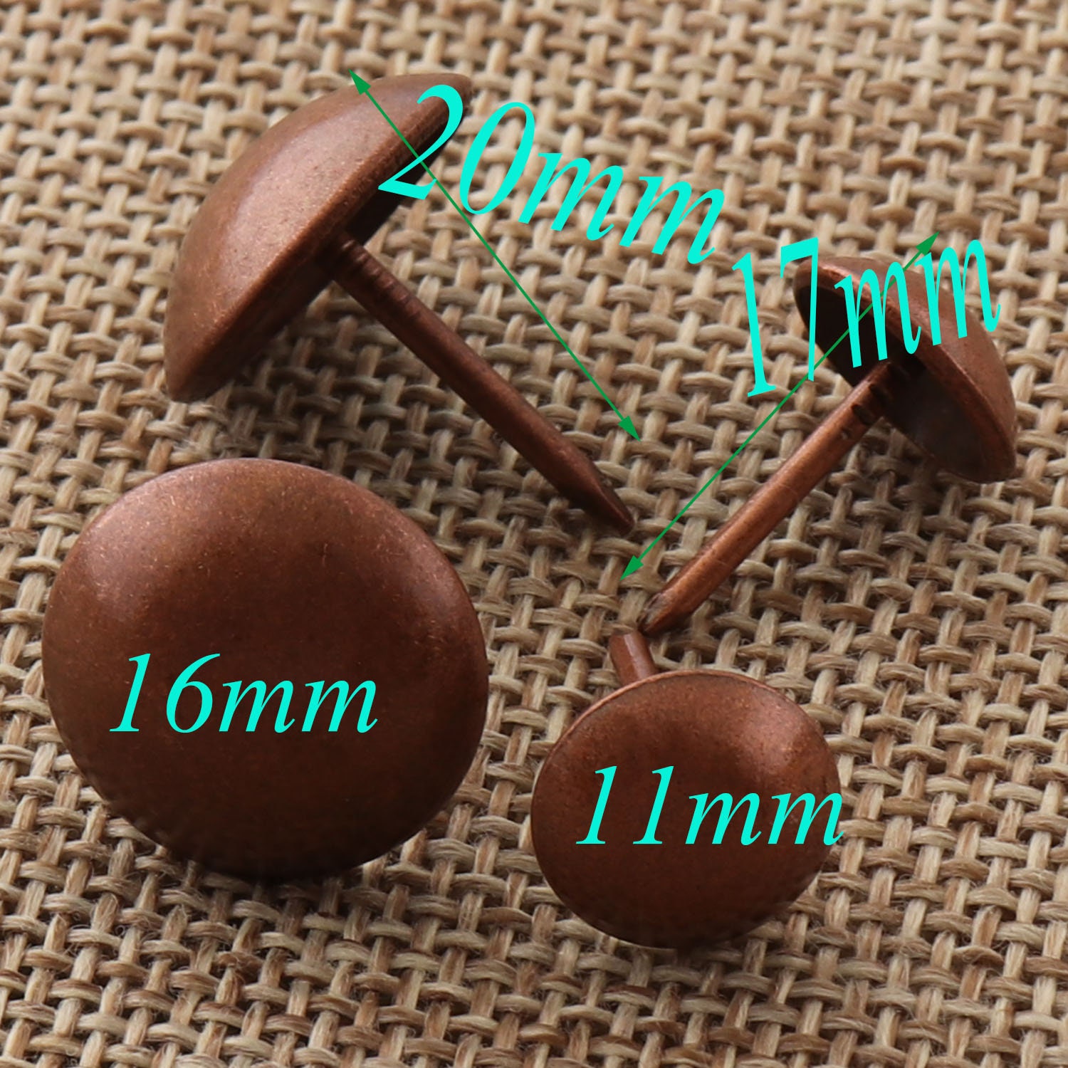 100 Pcs Upholstery Tacks11mm/16mm Copper Nailhead | Etsy