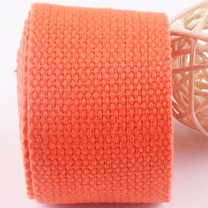 1 1/2" Cotton Soft Orange Webbing,key Fob Webbing Belt Webbing Lanyard ...