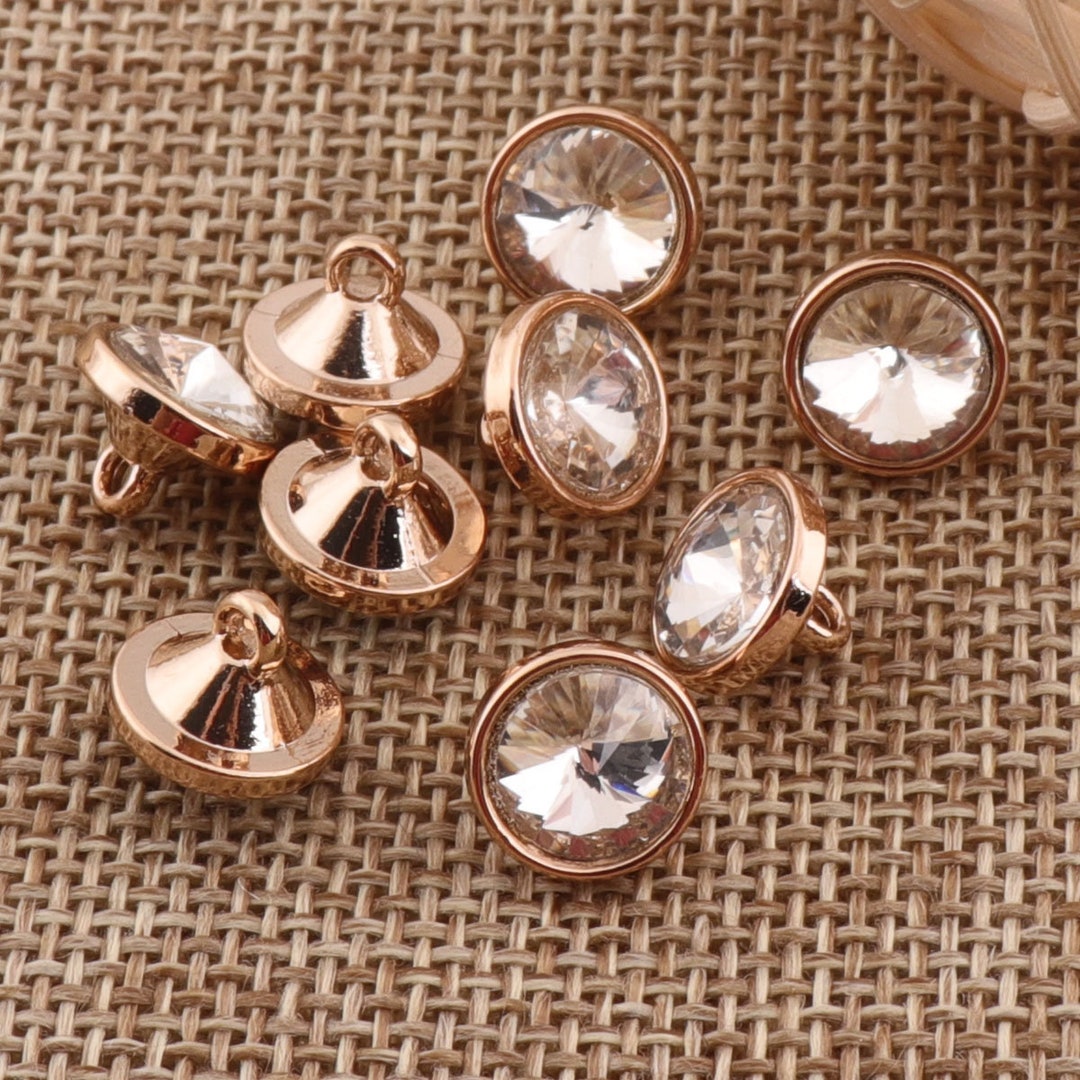 Metal Buttons shank,10pcs,3/810mmset Auger Gold Metal Vintage Diamonds ...