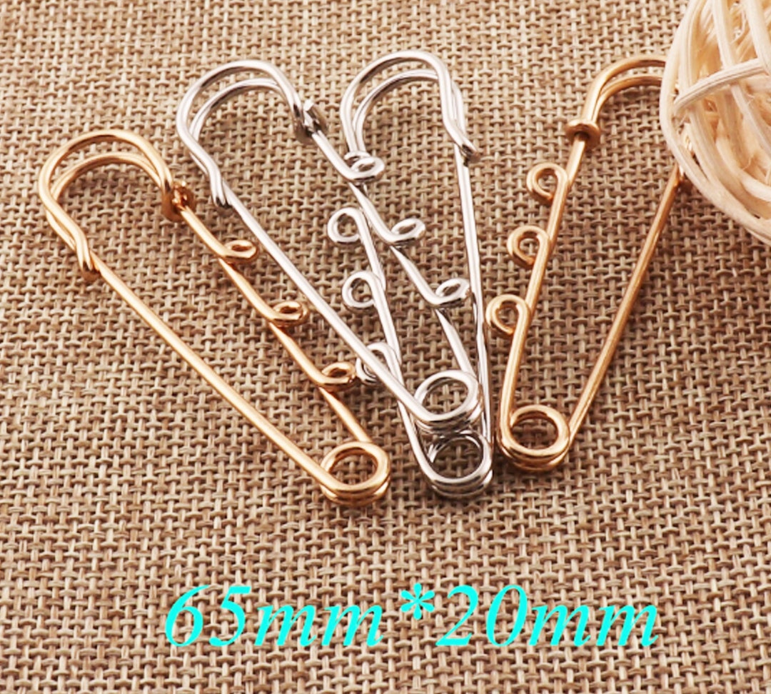 10 Pcs Safety Pins Loops Charms Jewelry Tag Metal Craft Silver Gold ...