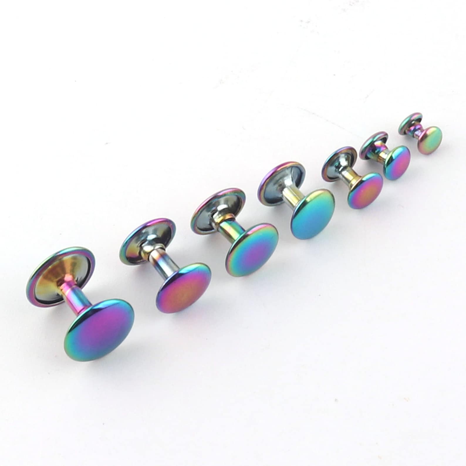 20-100SETS 5-12MM Rainbow Double Cap Rivets,studs Leather Craft Rivet ...