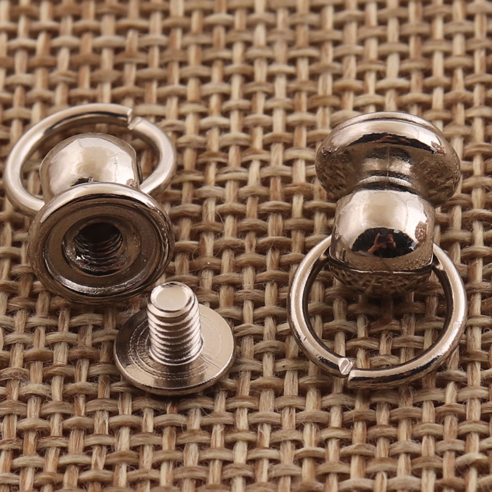 100 Pcs Round Screws,silver Screws,screw Rivets,loop Screws,plain ...