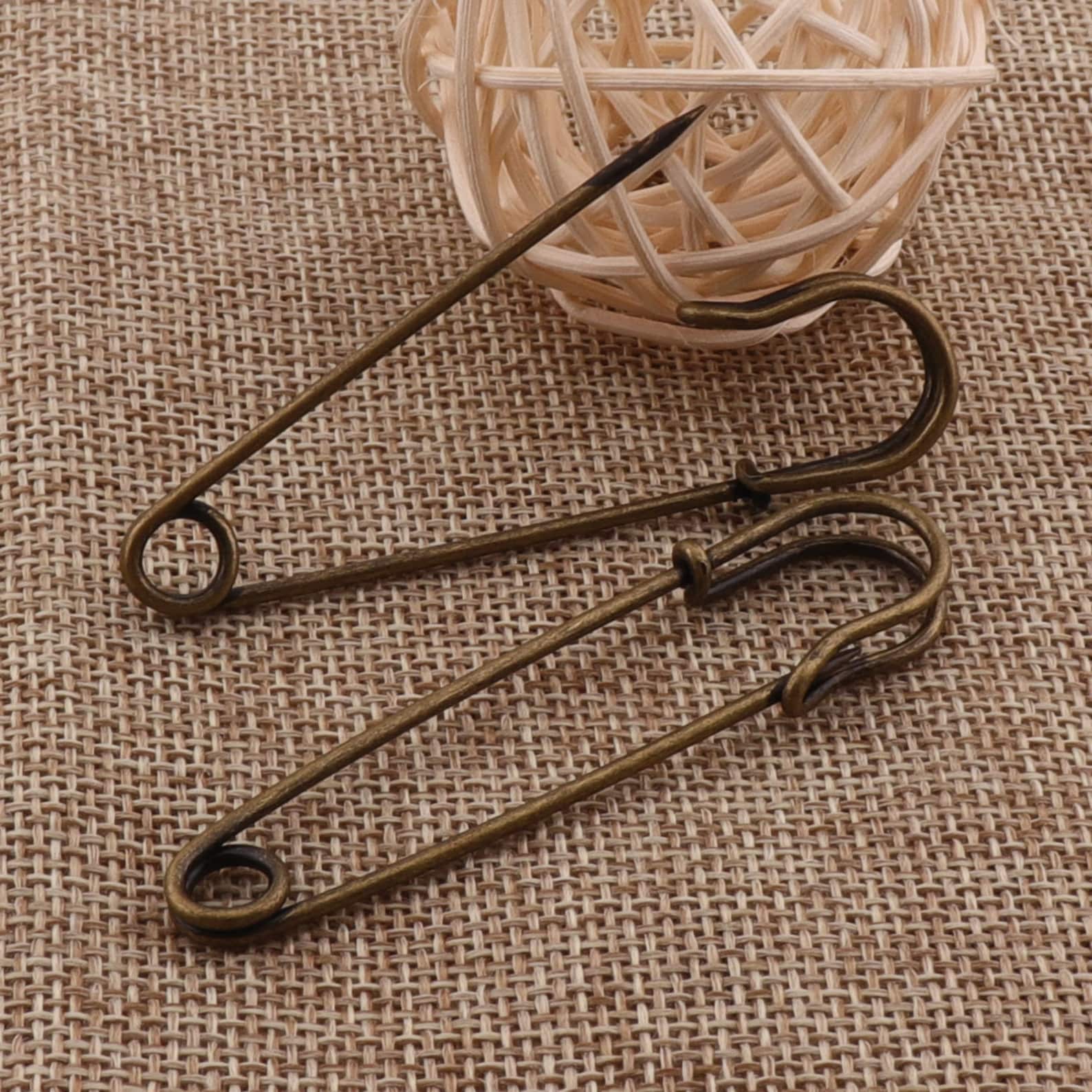 10 Safety Pins 2 3/865mmcraft Antique Bronze Safety - Etsy