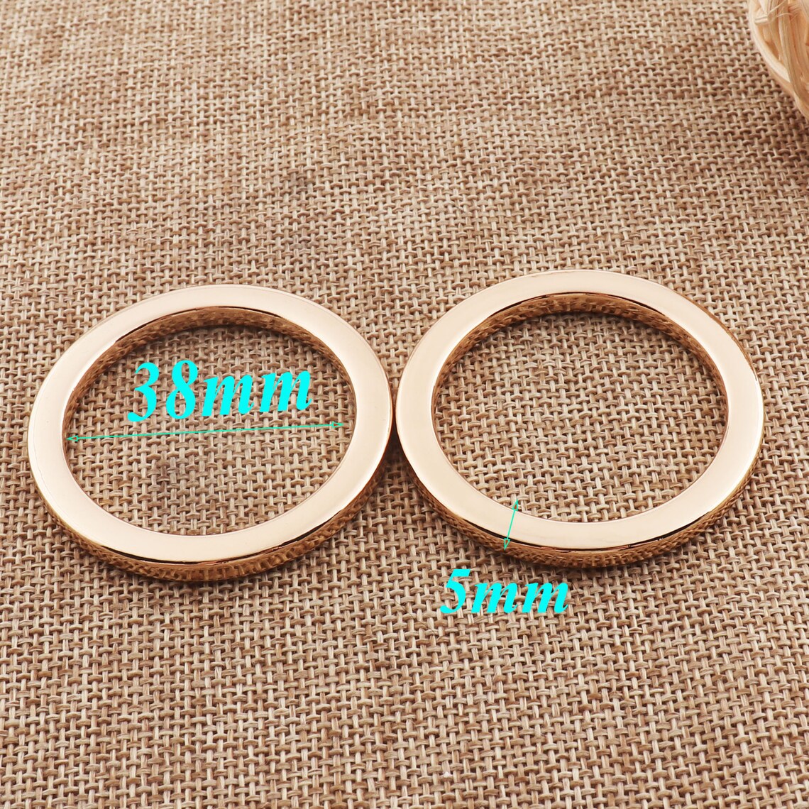 1 1/2 Metal Pale Gold Flat O Rings Buckles6 PCS Leather - Etsy