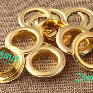 50 PCS Metal Large Gold Eyelets and Grommets,eyelets Grommets With ...
