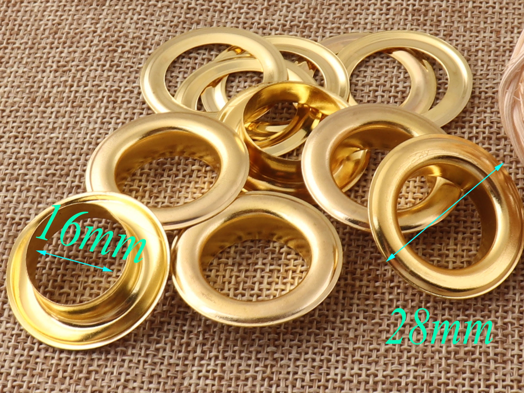 50 PCS Metal Large Gold Eyelets and Grommetseyelets Grommets - Etsy