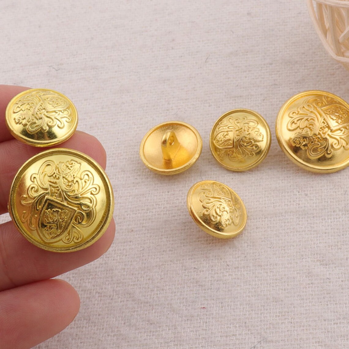 Metal Button Military Gold Metal Buttons Shank Vintage Jewelry Coat ...