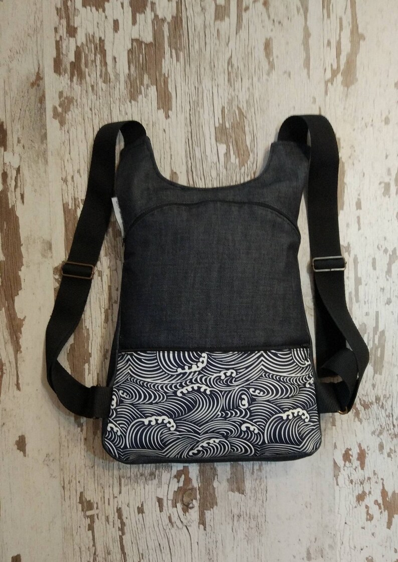 Fabric Backpack, Anti-theft Backpack, Wave Backpack, Blue Backpack ...