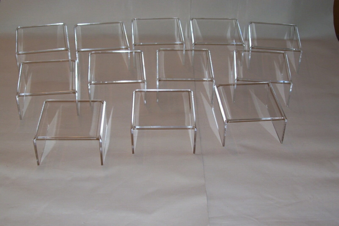 Pack of 12 Clear Acrylic Perspex Display Riser Bridge Plinths - Etsy UK