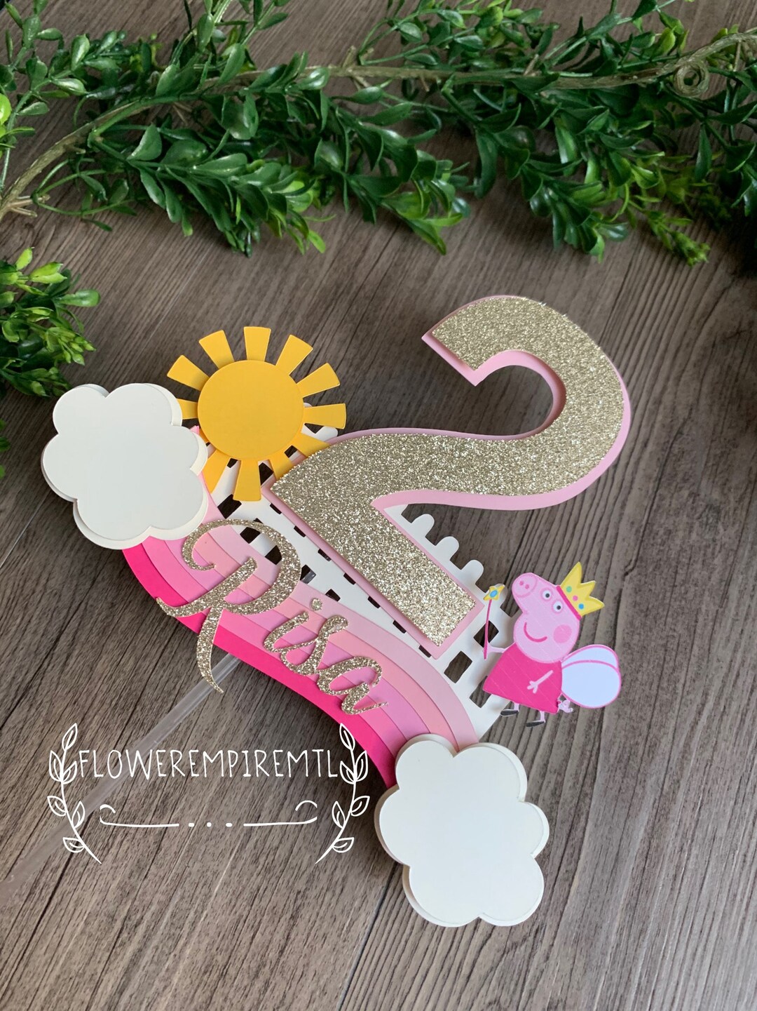 Props Pig Cake Topper, Peppa Pig Theme Peppa Pig Birthday - Etsy