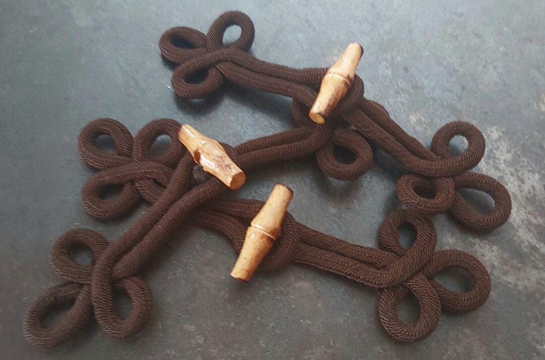 3 Braided Toggles With Bamboo Details, Toggle Buttons, Toggle Closures ...