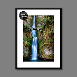 Multnomah Falls, Printable Wall Decor, Oregon Art Print, Waterfall Wall ...