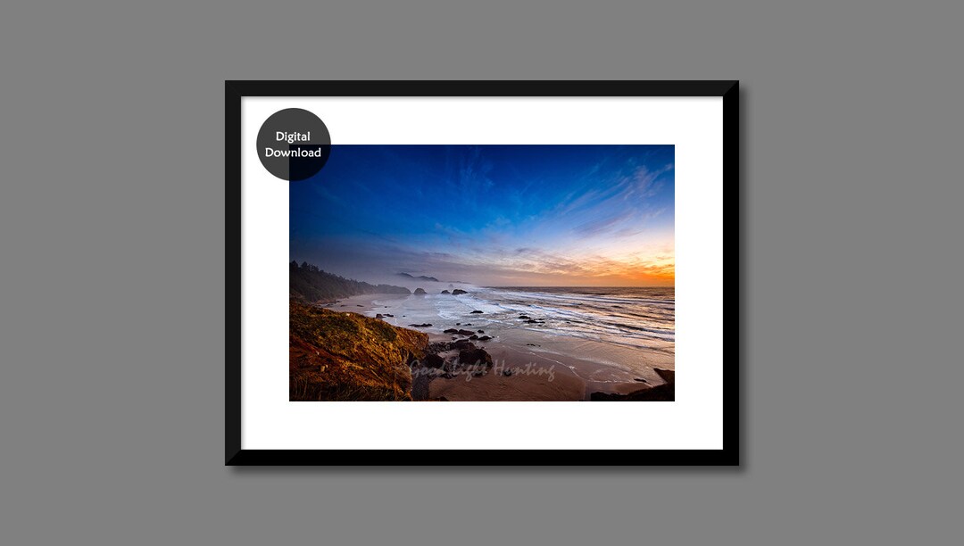 Oregon Sunset, Printable Photography, Oregon Coastal Print, Printable ...