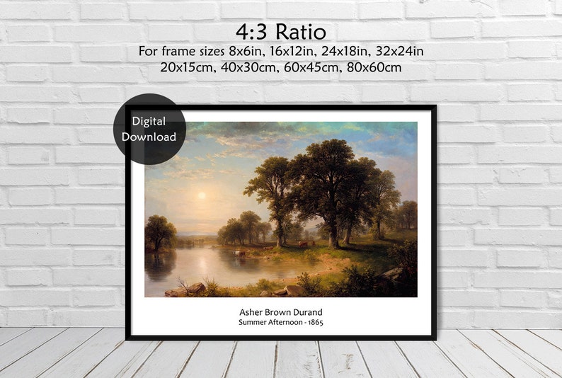 Printable Vintage Wall Art, Summer Afternoon by Asher Brown Durand ...