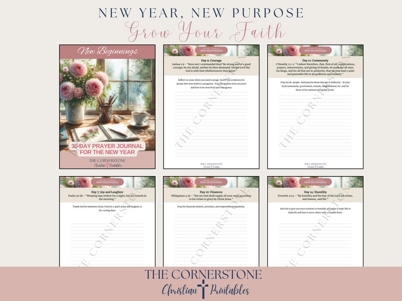 New Beginnings Printable Journal, Christian Bible Journal for the New ...