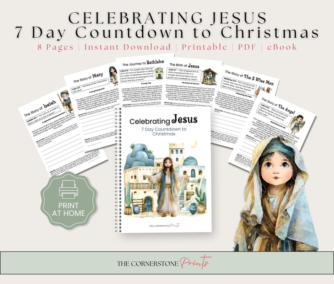 Christmas Advent Countdown Printable, Celebrating Jesus (PDF) - Etsy
