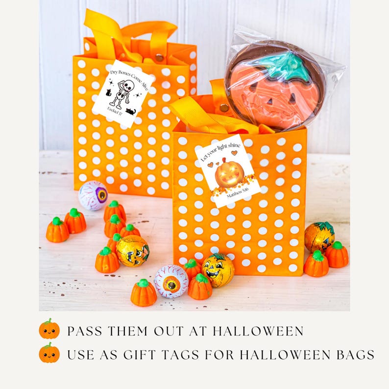 Christian Halloween Bible Verse Cards, Christian Halloween Bag Tags ...