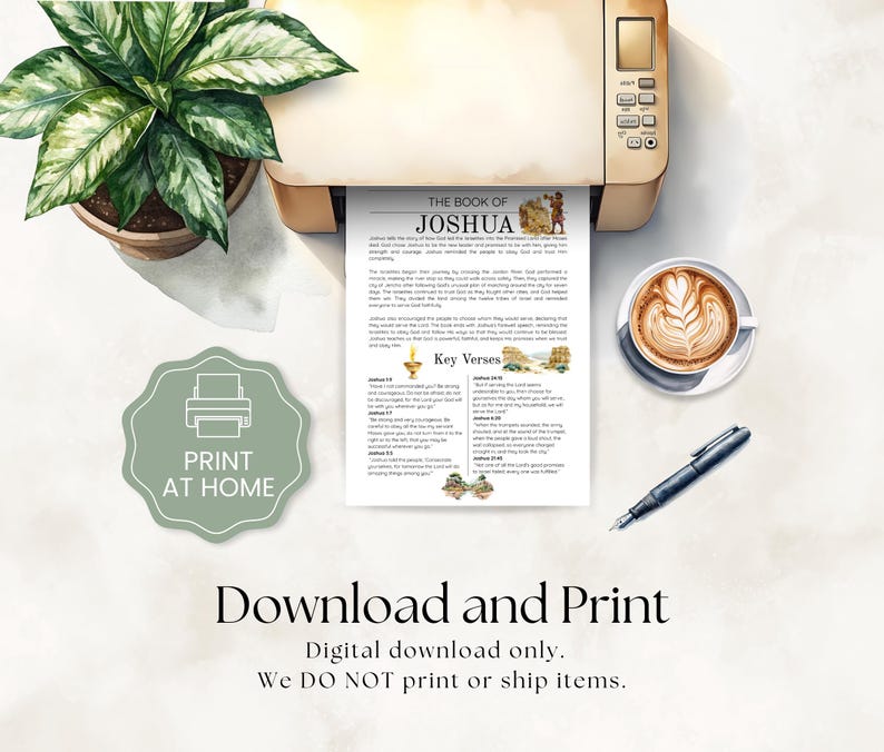 Joshua Bible Study Guide, Easy Bible Summary Printable, Bible Chapter ...