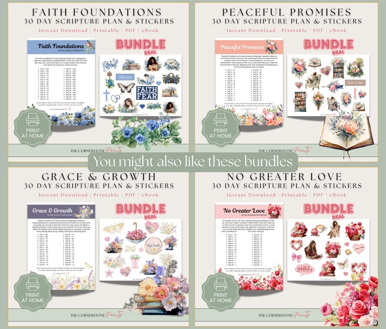 30 Day Scripture Writing Plan & Bible Journaling Stickers Bundle ...
