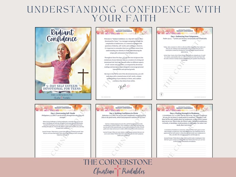 Radiant Confidence Devotional Journal for Teens, Printable Journal ...