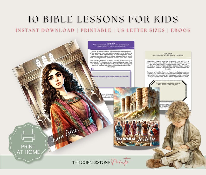Children's Bible Lessons, Sunday School Activities (printable) - Etsy