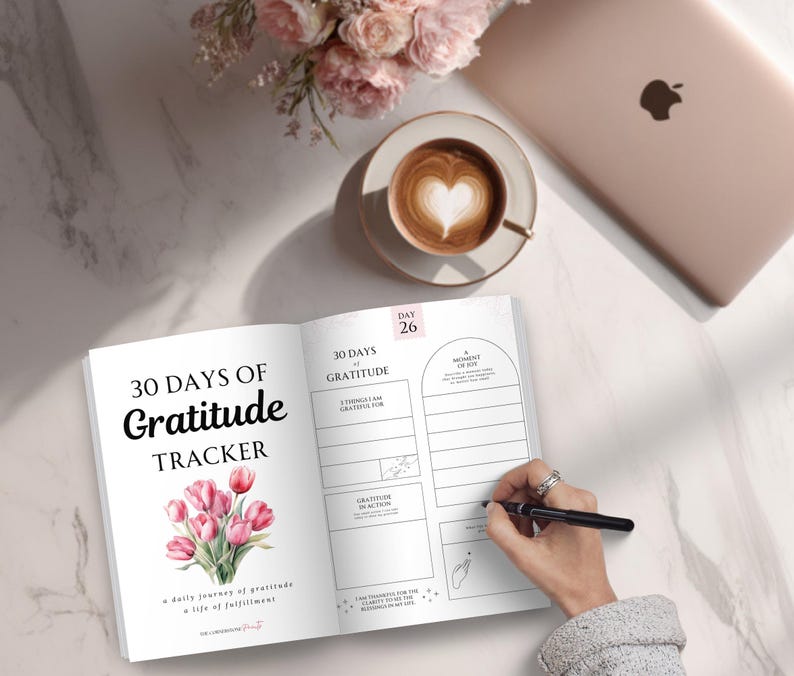 30 Day Gratitude Tracker Printable, Daily Reflection Journal (PDF) - Etsy