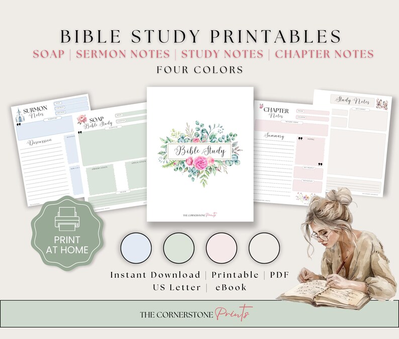 Bible Study Bundle, Printable Bible Scriptures, Bible Study Digital ...