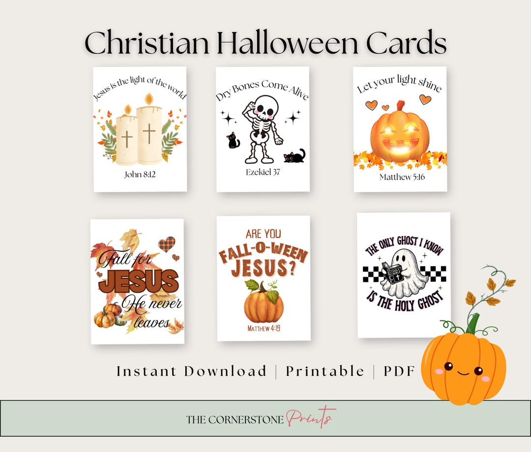 Christian Halloween Cards, Bible Verse Tracks Candy Handouts (PDF) - Etsy