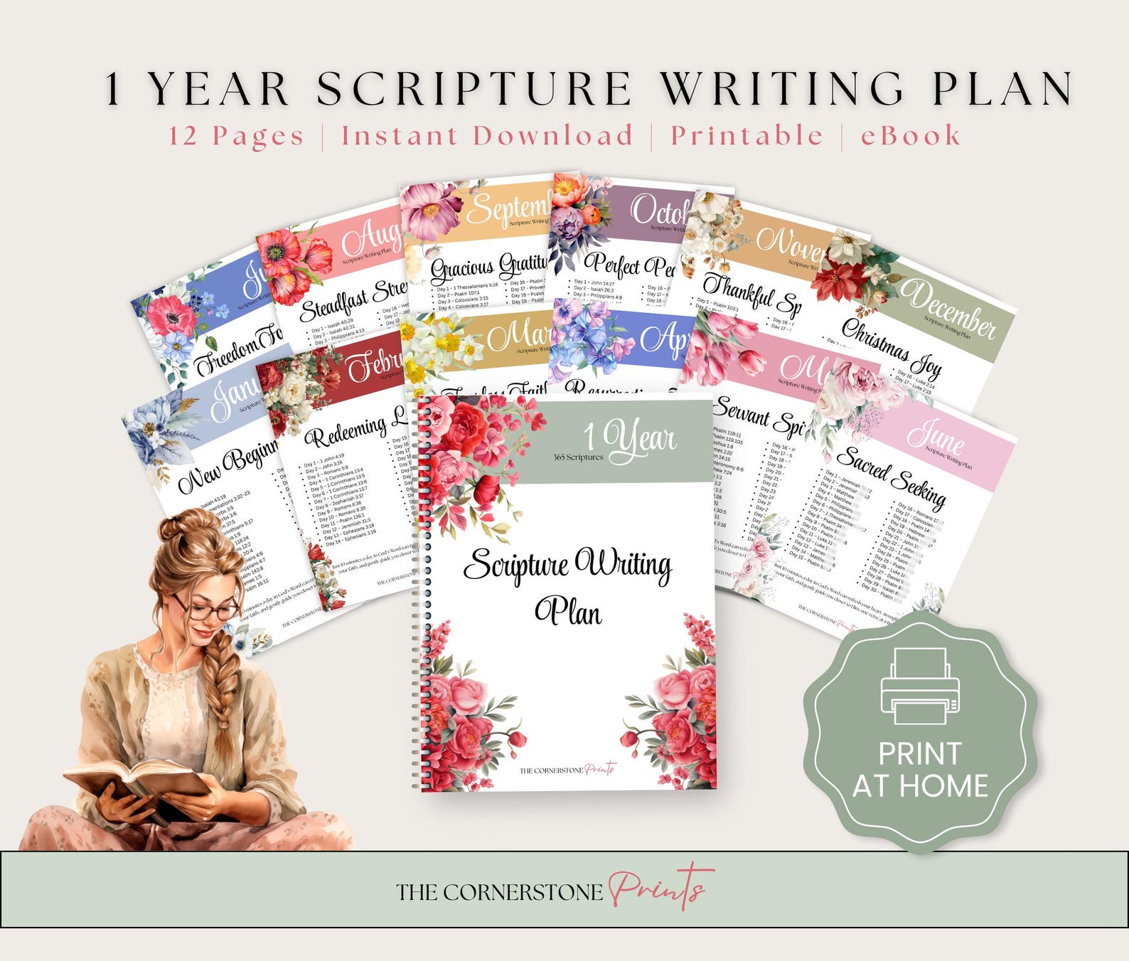 1 Year Scripture Writing Plan, Printable Daily Bible Study (PDF) - Etsy