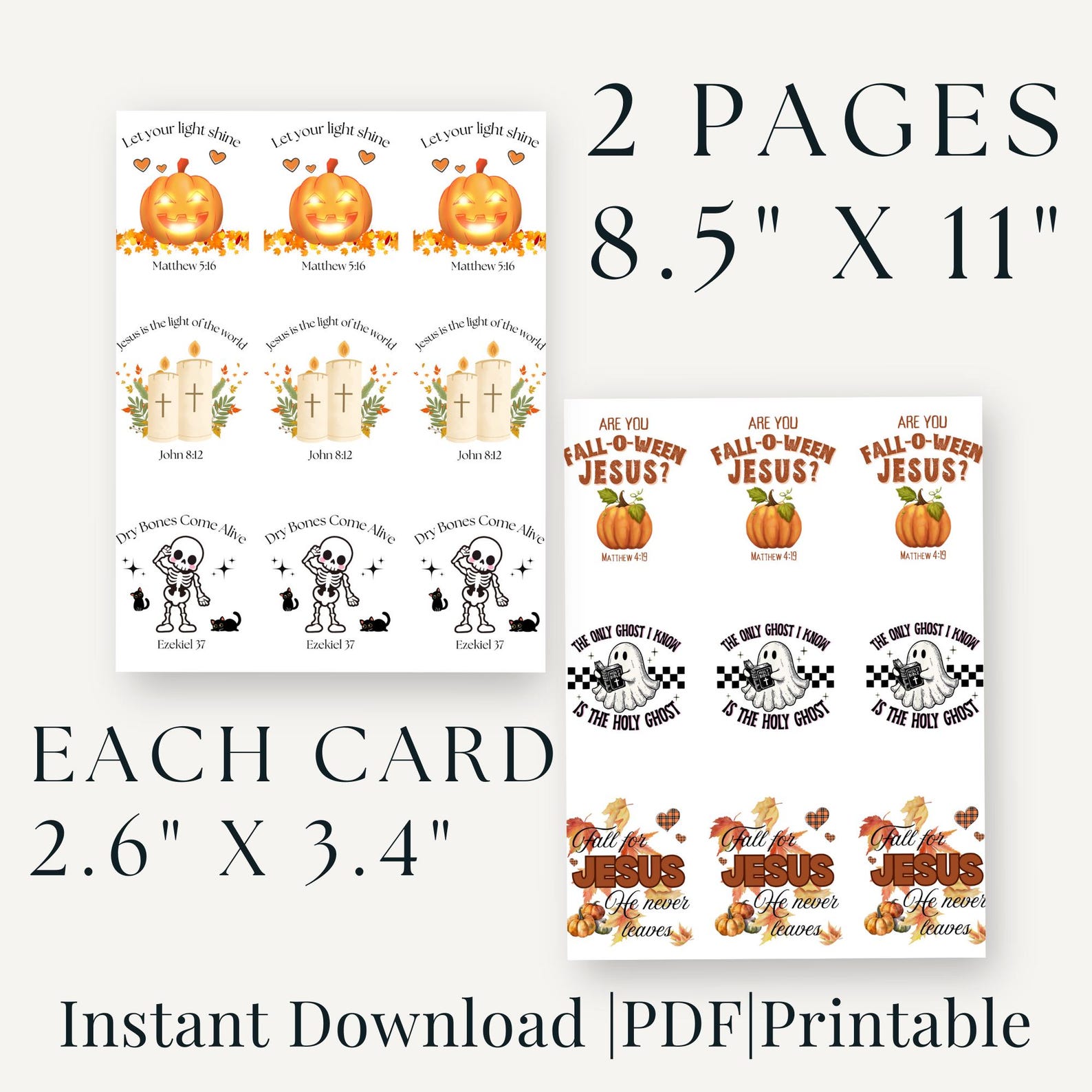 Christian Halloween Bible Verse Cards, Christian Halloween Bag Tags ...