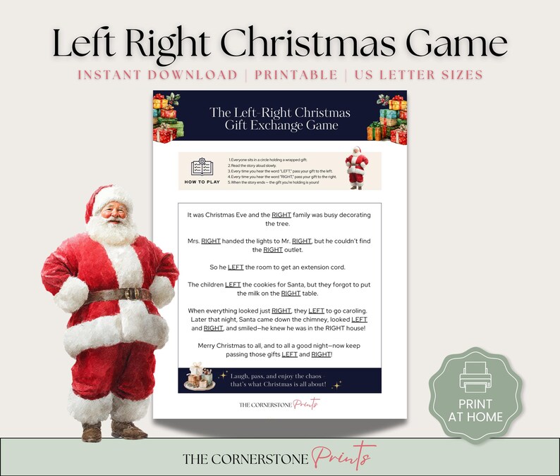 Left Right Christmas Game Printable, Gift Exchange (PDF) - Etsy