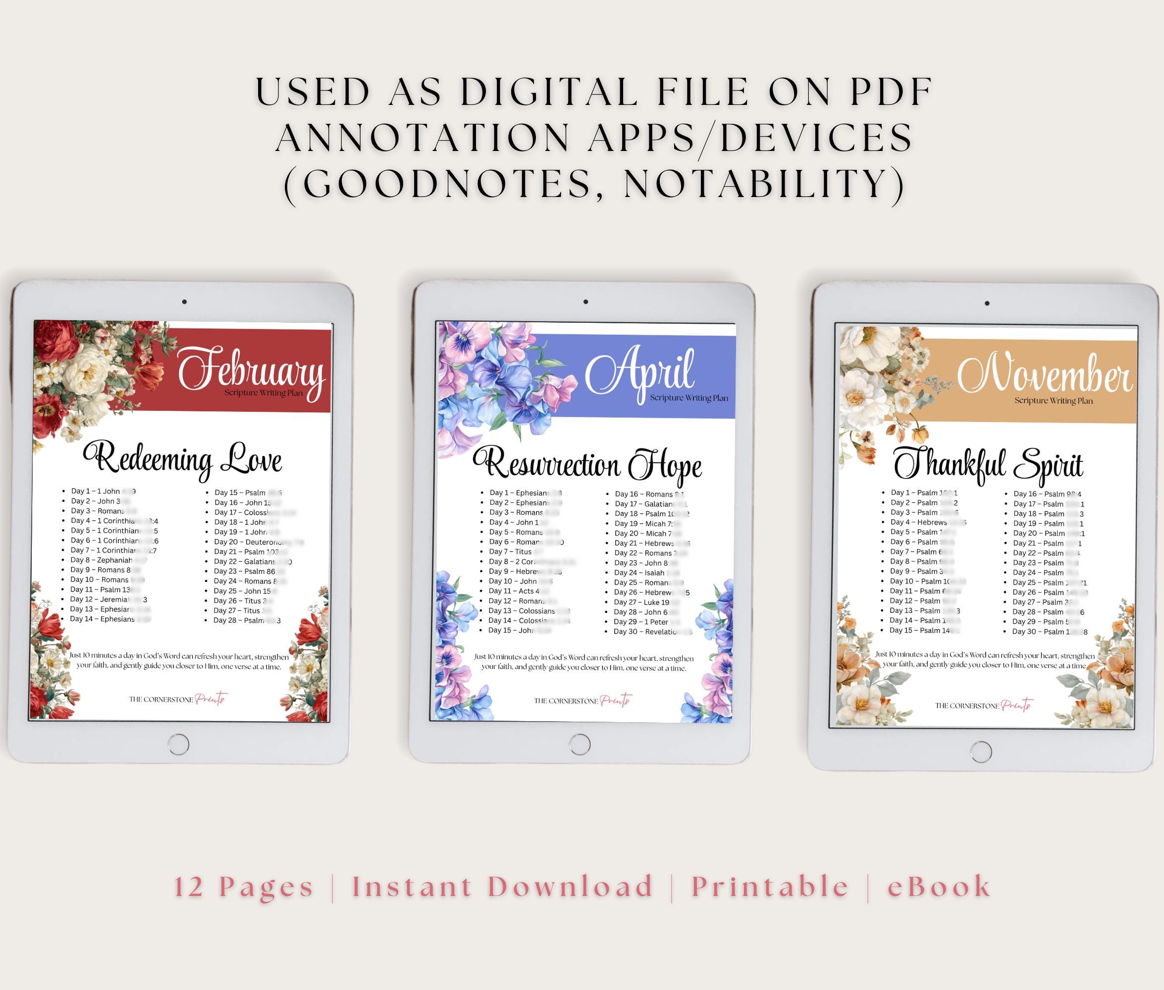 1 Year Scripture Writing Plan, Printable Daily Bible Study (PDF) - Etsy