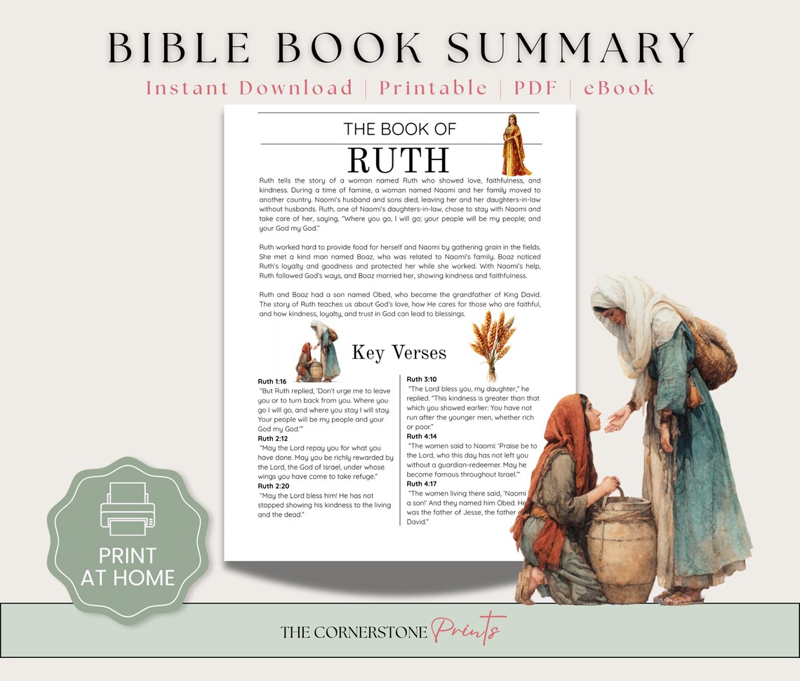 Ruth Bible Study Guide, Bible Made Easy, Bible Summary Printable, Bible ...