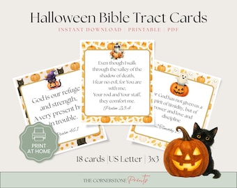 Christian Halloween Bible Verse Cards, Christian Halloween Bag Tags ...