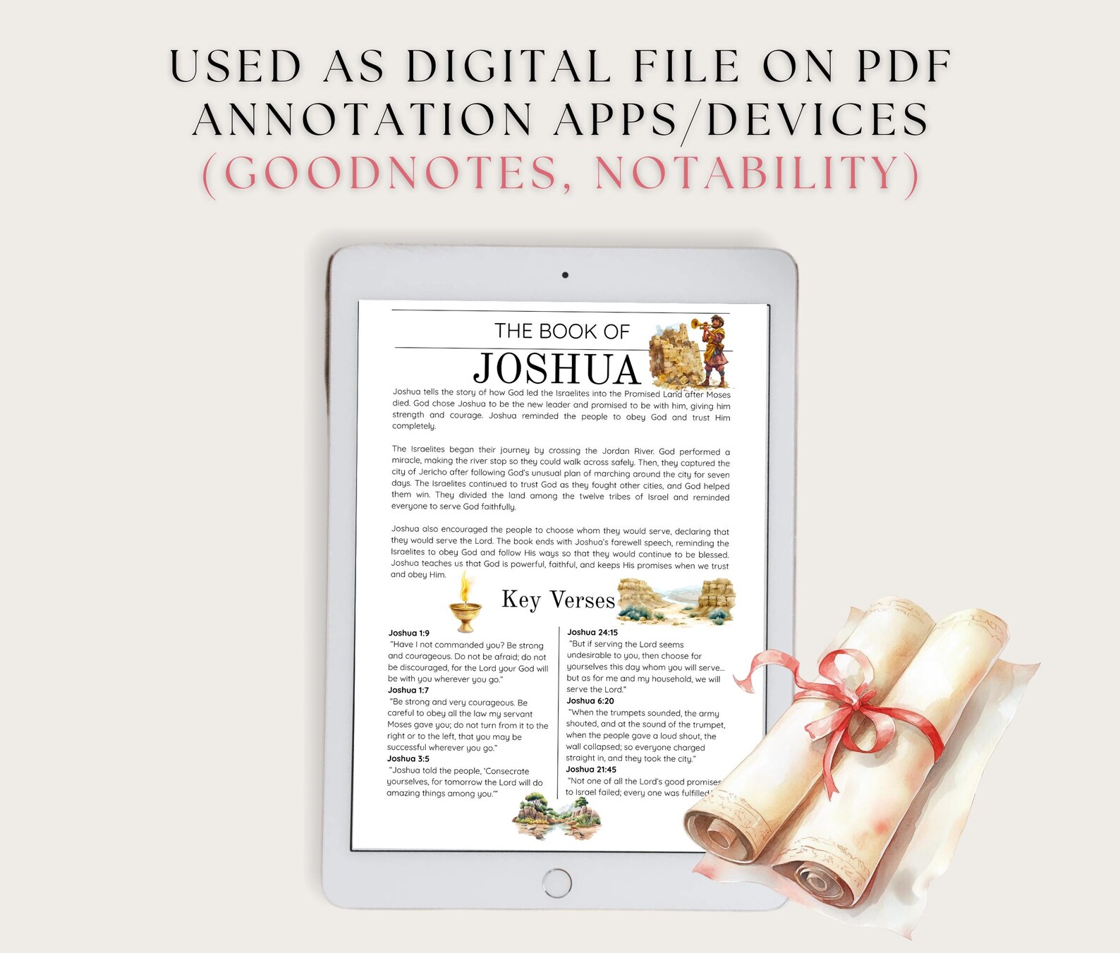 Joshua Bible Study Guide, Easy Bible Summary Printable, Bible Chapter ...