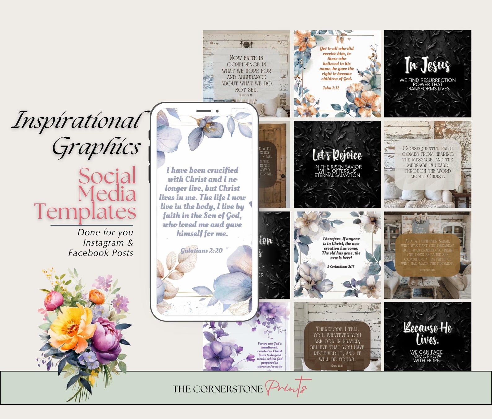 Inspirational Christian Graphics - Social Media Templates for Instagram ...